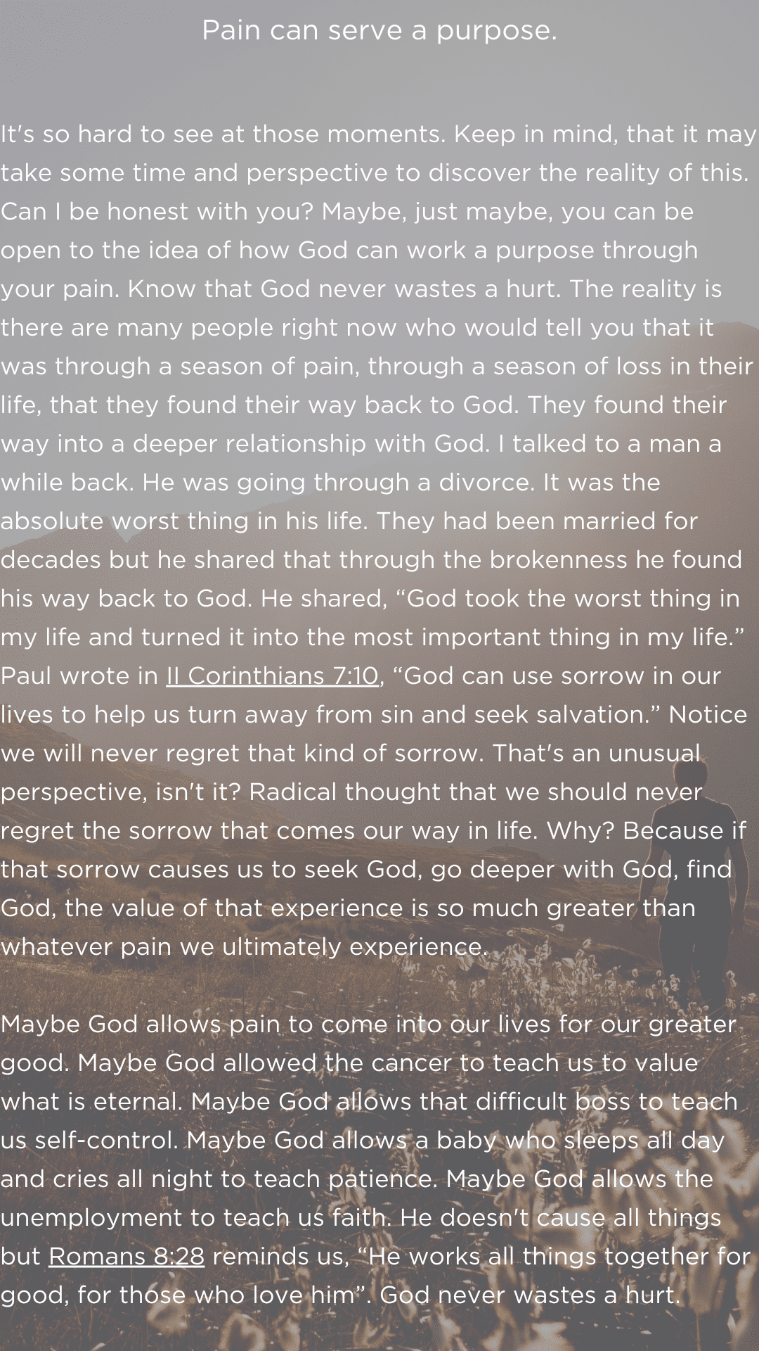 Why Does God Allow Suffering Eastside Christian Church